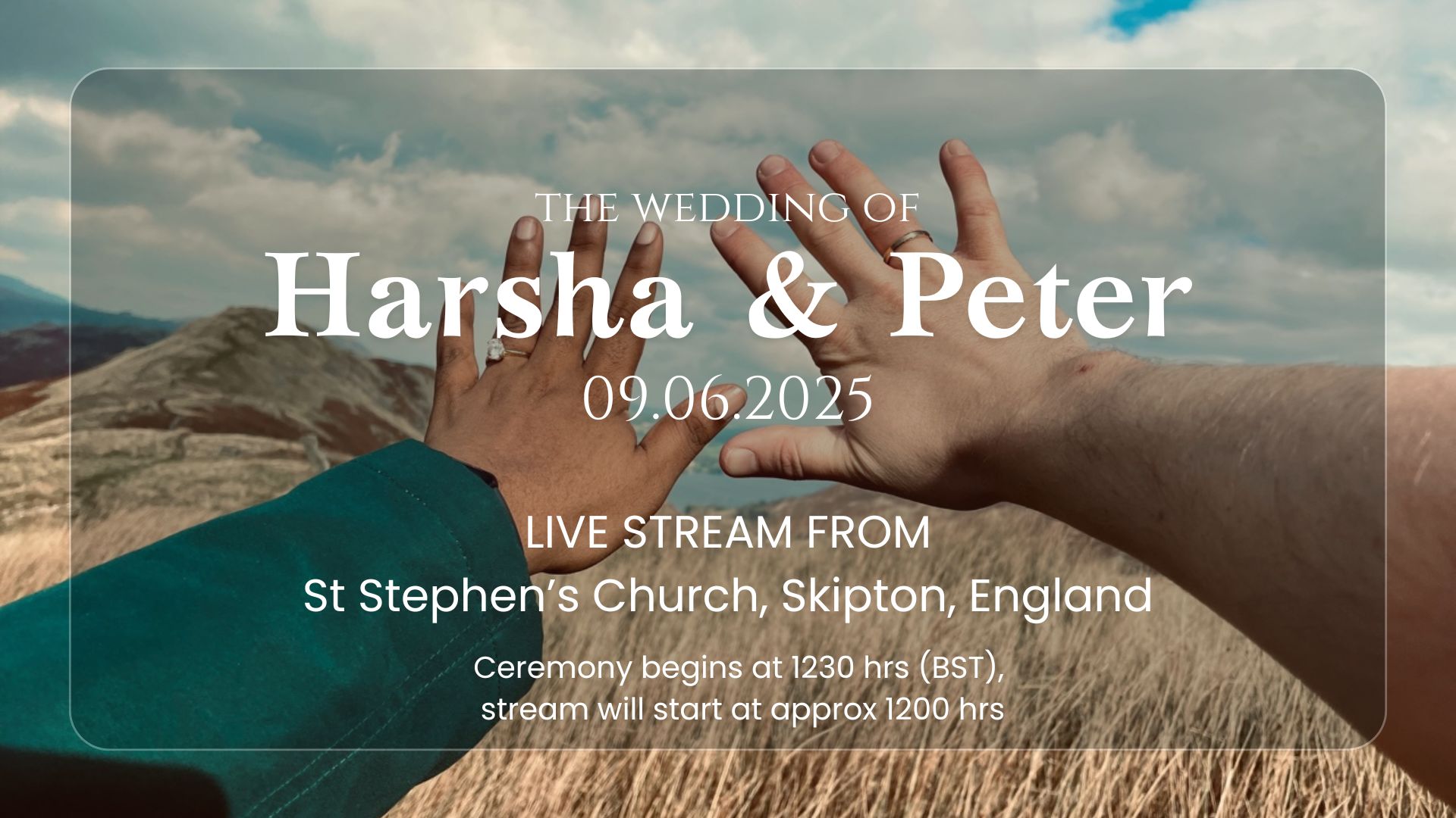 Harsha & Peter's Wedding Ceremony - Live Streams